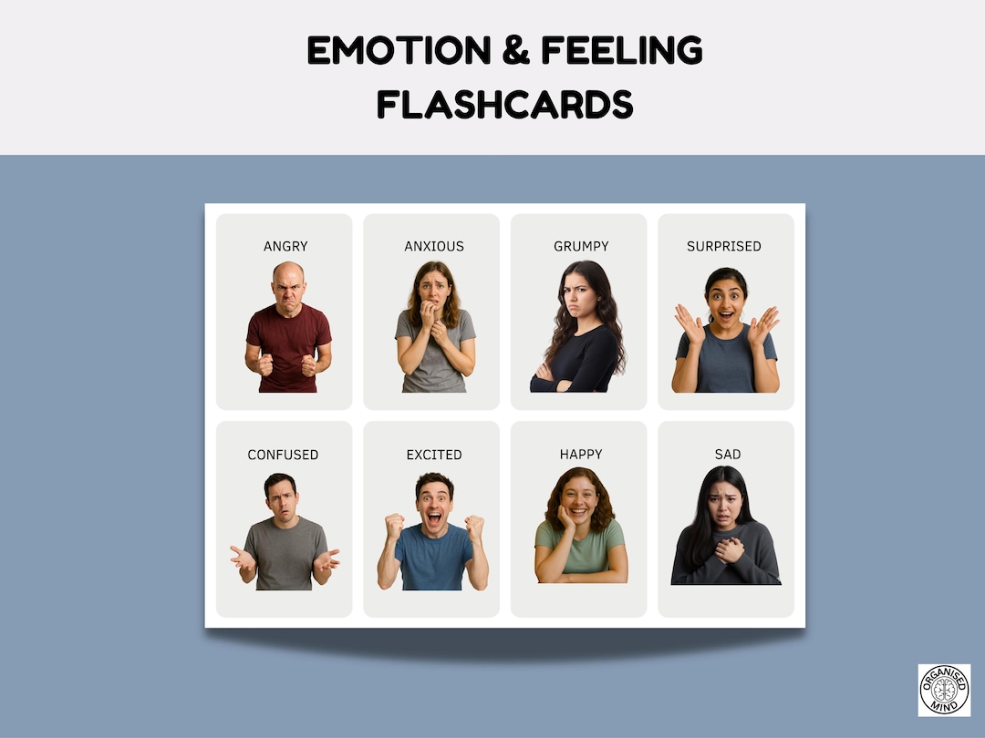 Emotion Flashcards | Real Life Feelings, Emotional Regulation ...