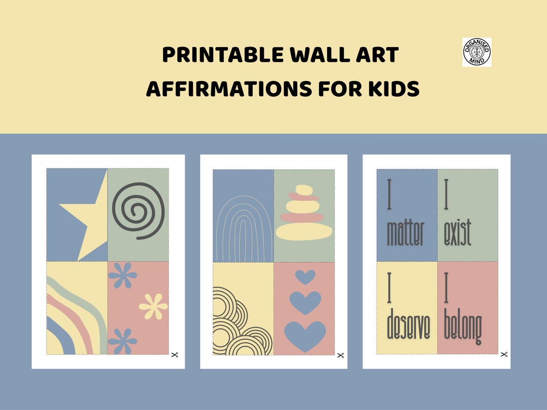 Affirmation Wall Art for Your True Identity | 32 Colourful Pictures ...