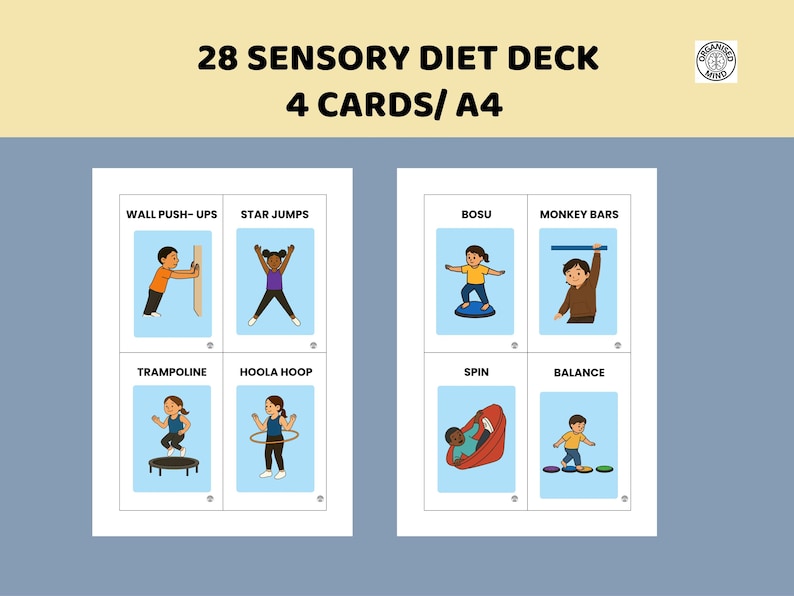 28 Sensory Activity Cards: Visual Schedule, Brain Breaks (A4 PDF ...