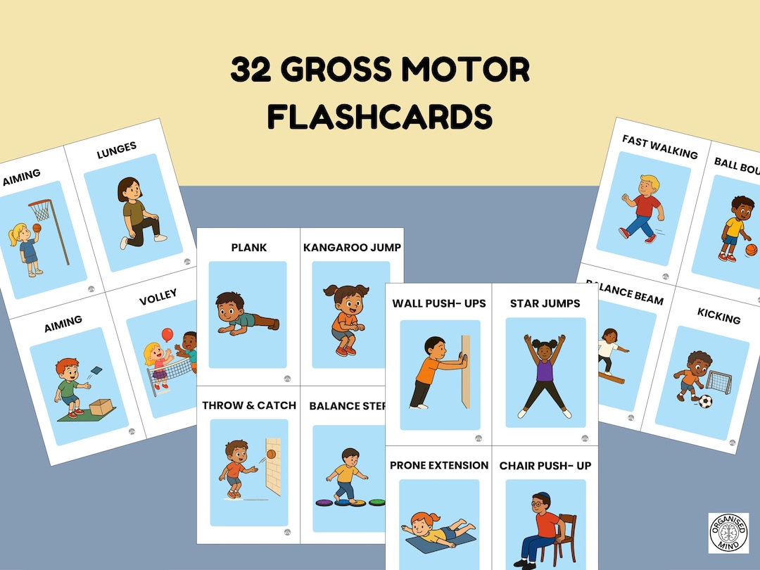 Gross Motor Activity Flashcards, 32 Fun Exercises (PDF Format ...