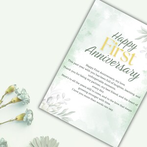 Sage Green Floral Anniversary Card: Printable Autumn Flowers (digital ...