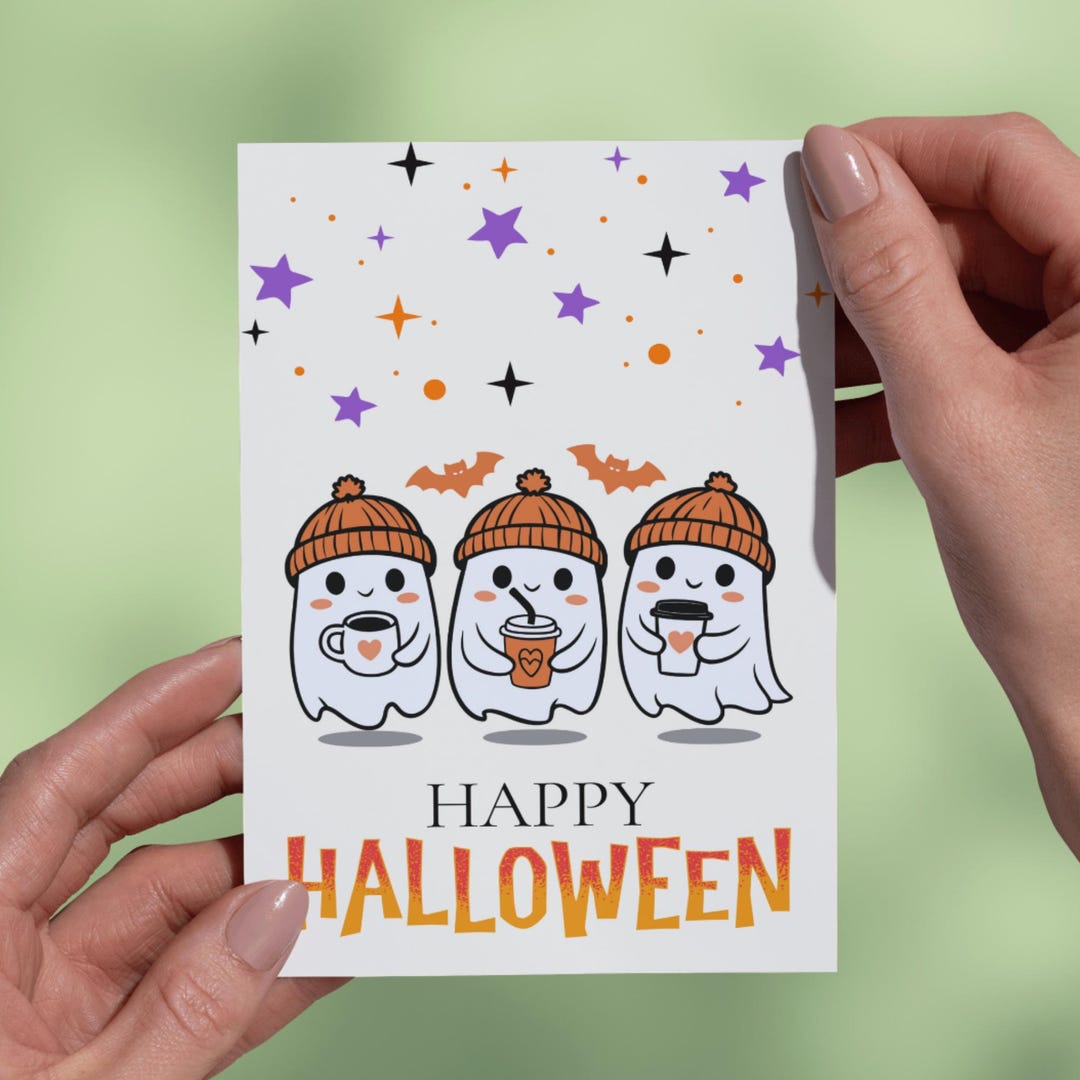 Ghost Halloween Card | Funny Printable Gift (PDF) - Etsy