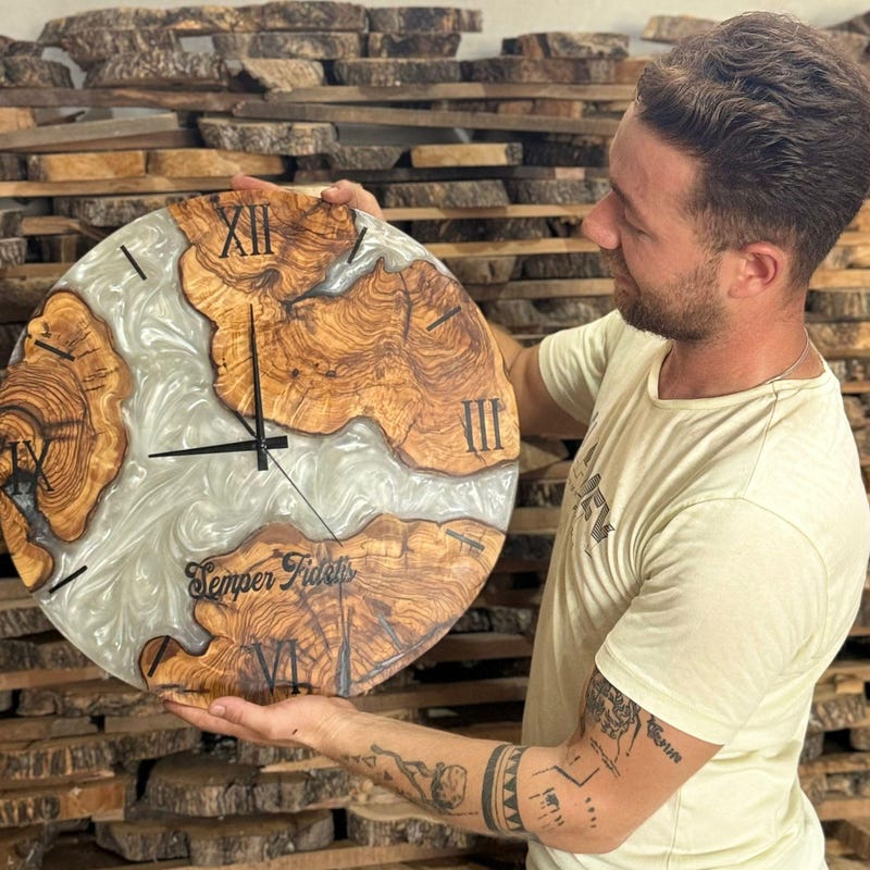 Live Edge Clock for Wall - Etsy