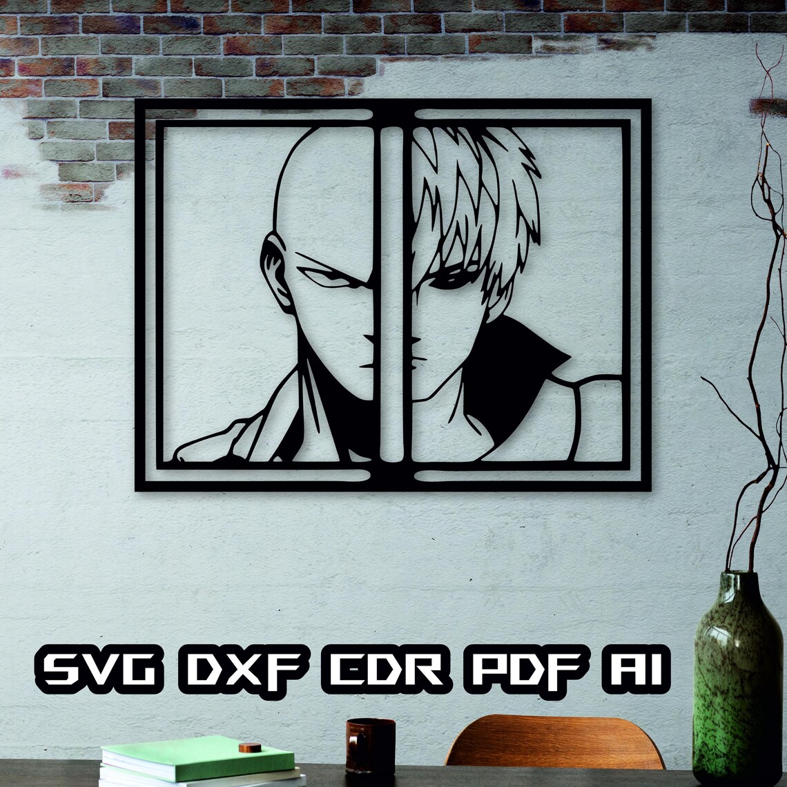 One Punch Man Saitama Genos Anime Manga Svg Dxf Cdr Pdf Ai Digital ...