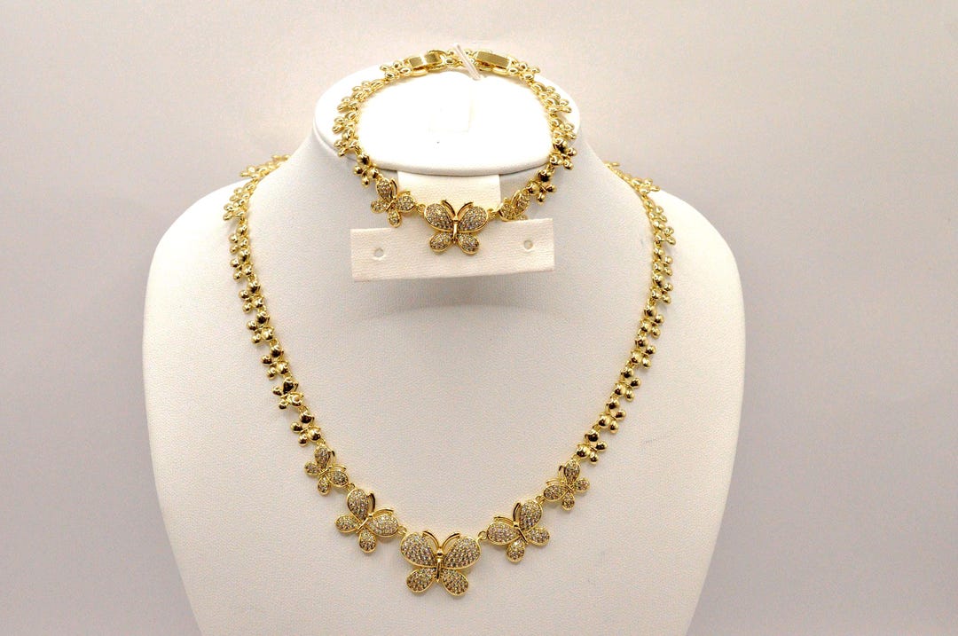 2 Pcs Butterfly Jewelry Set. Comes With Bracelet and Necklace. High ...