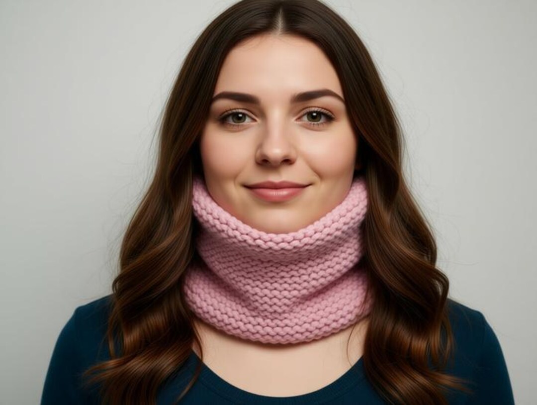 Wool Blend Cowl Scarf, Neck Warmer, Pull Over, Chunky Knit, Neck Gator ...