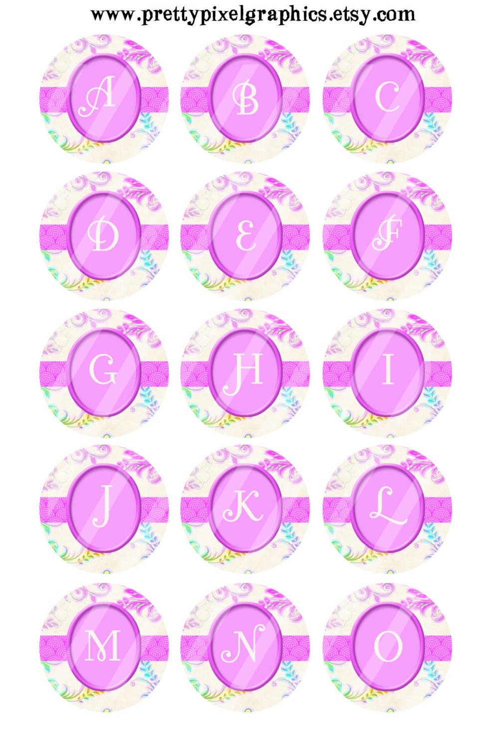 INSTANT Download-bottlecaps-1 Inch Circle-alphabet Plus EXTRAS - Etsy