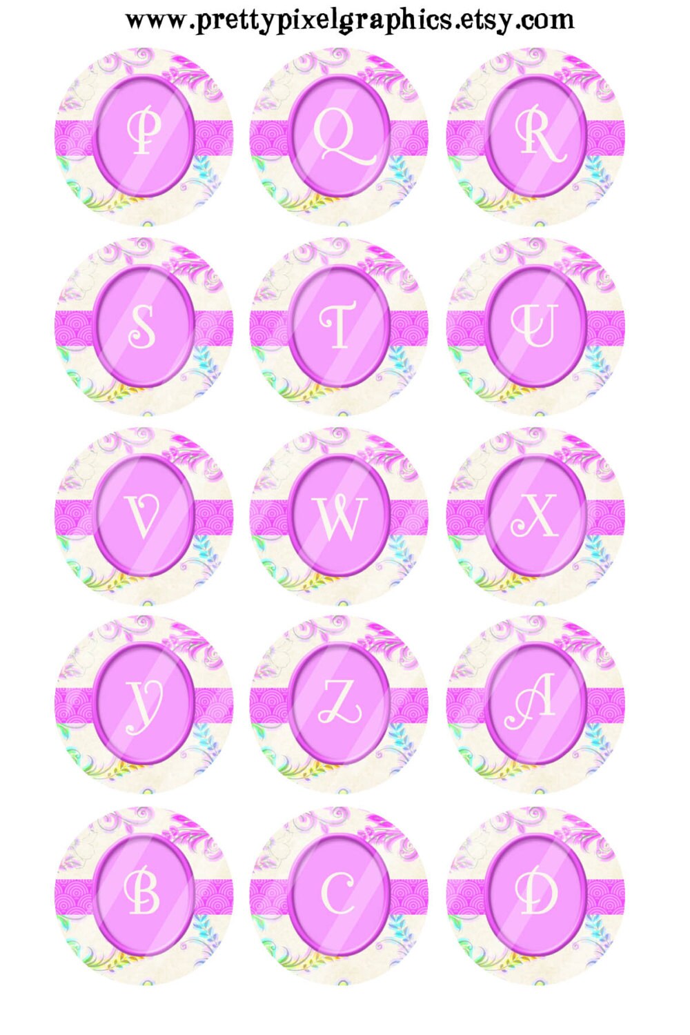 INSTANT Download-bottlecaps-1 Inch Circle-alphabet Plus EXTRAS - Etsy