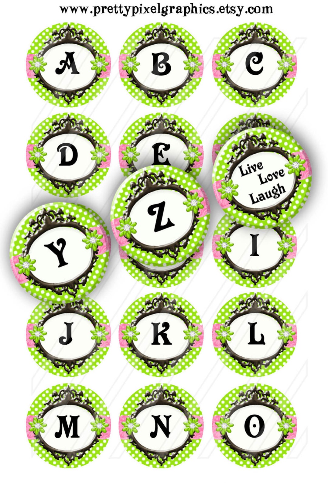 INSTANT Download-bottlecaps-1 Inch Circle-alphabet Plus EXTRAS - Etsy
