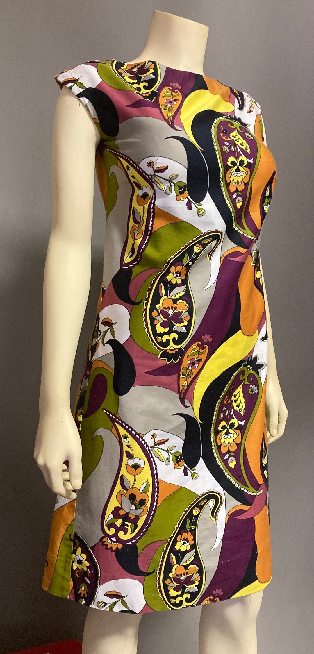 Vintage 60s 70s Pucci-risqué Sexy Shift Dress/stunning Print/ Soft ...