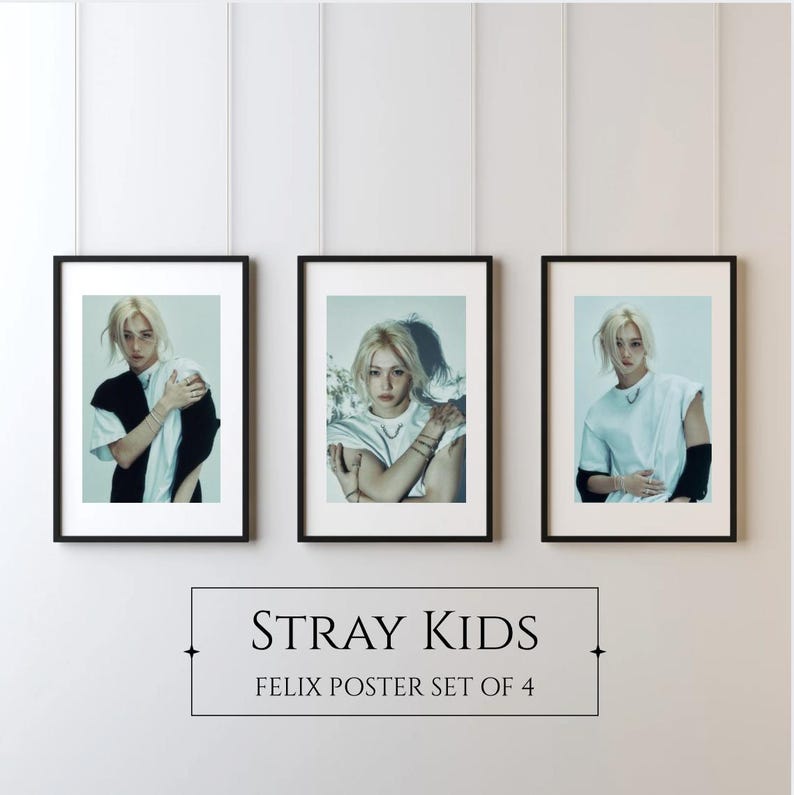 Stray Kids Felix Printable Poster Set – Digital Kpop Wall Art (4 ...