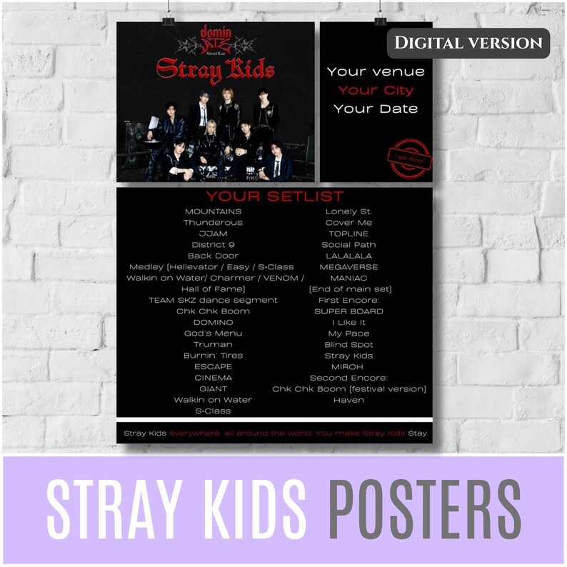 Custom Stray Kids Concert Poster: Dominate Tour 2025 Souvenir (digital ...