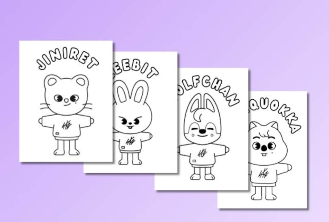 Stray Kids SKZOO Coloring Pages Set of 8 - Etsy Canada