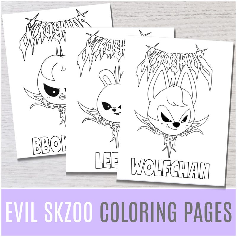 Skzoo Coloring Pages - Etsy