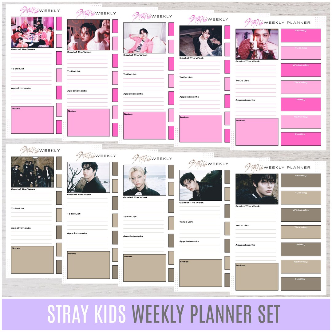 SKZ Weekly Planner Printable • Do/it Themes • 18-page K-pop Planner Set ...