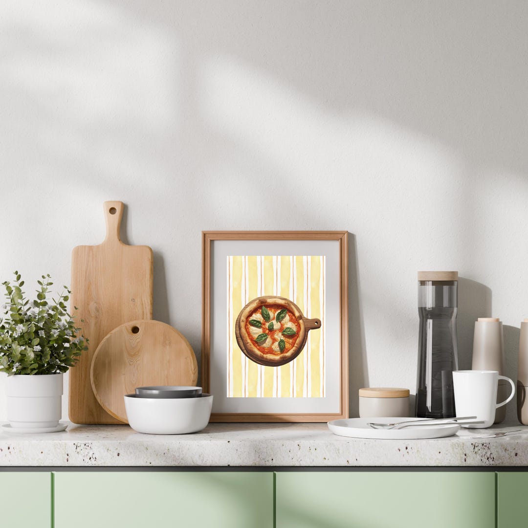 Pizza Poster | Italian Kitchen Wall Art | Margherita Print ...