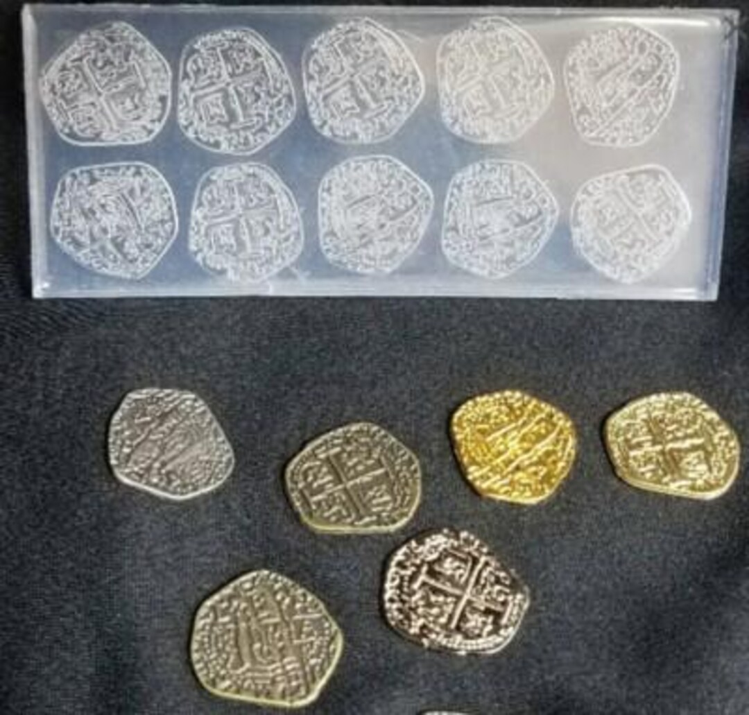Pirate Coin Mold, Doubloon Mold , Coin Mold, Mold for Resin Polymer ...