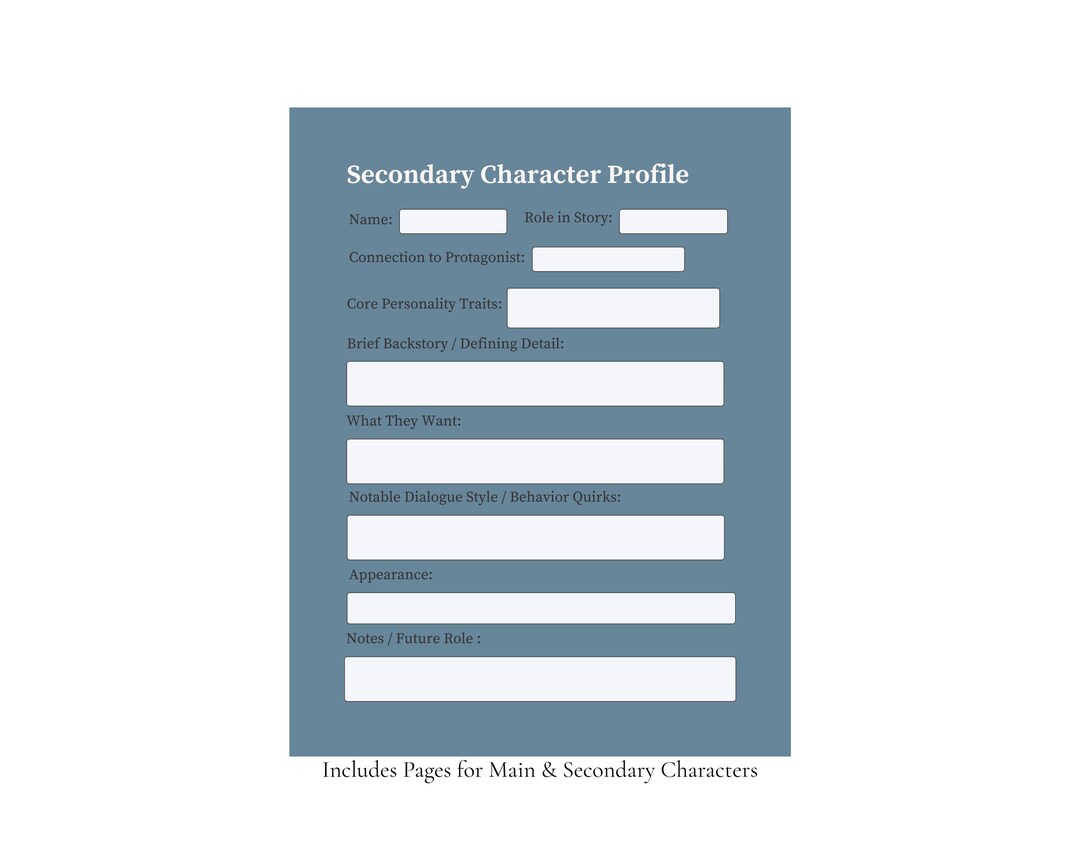 Printable Character Tracker for Writers – Novel Planning Template PDF ...