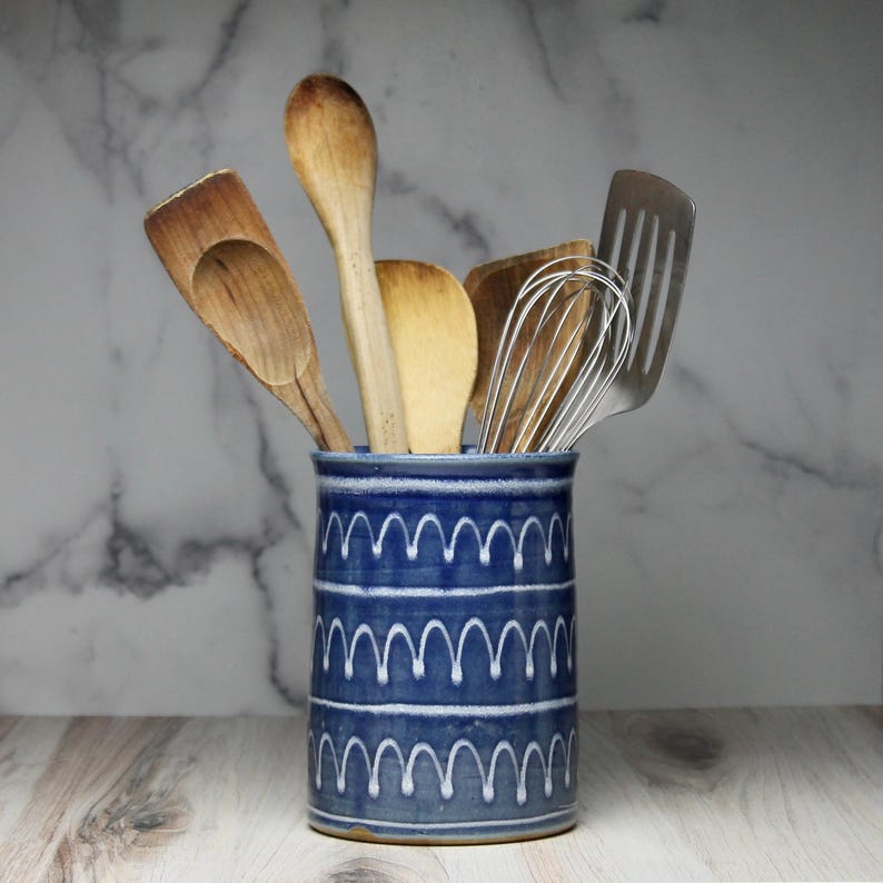 Handmade Pottery Utensil Holder: Wine Chiller, Kitchen Crock - Choose ...
