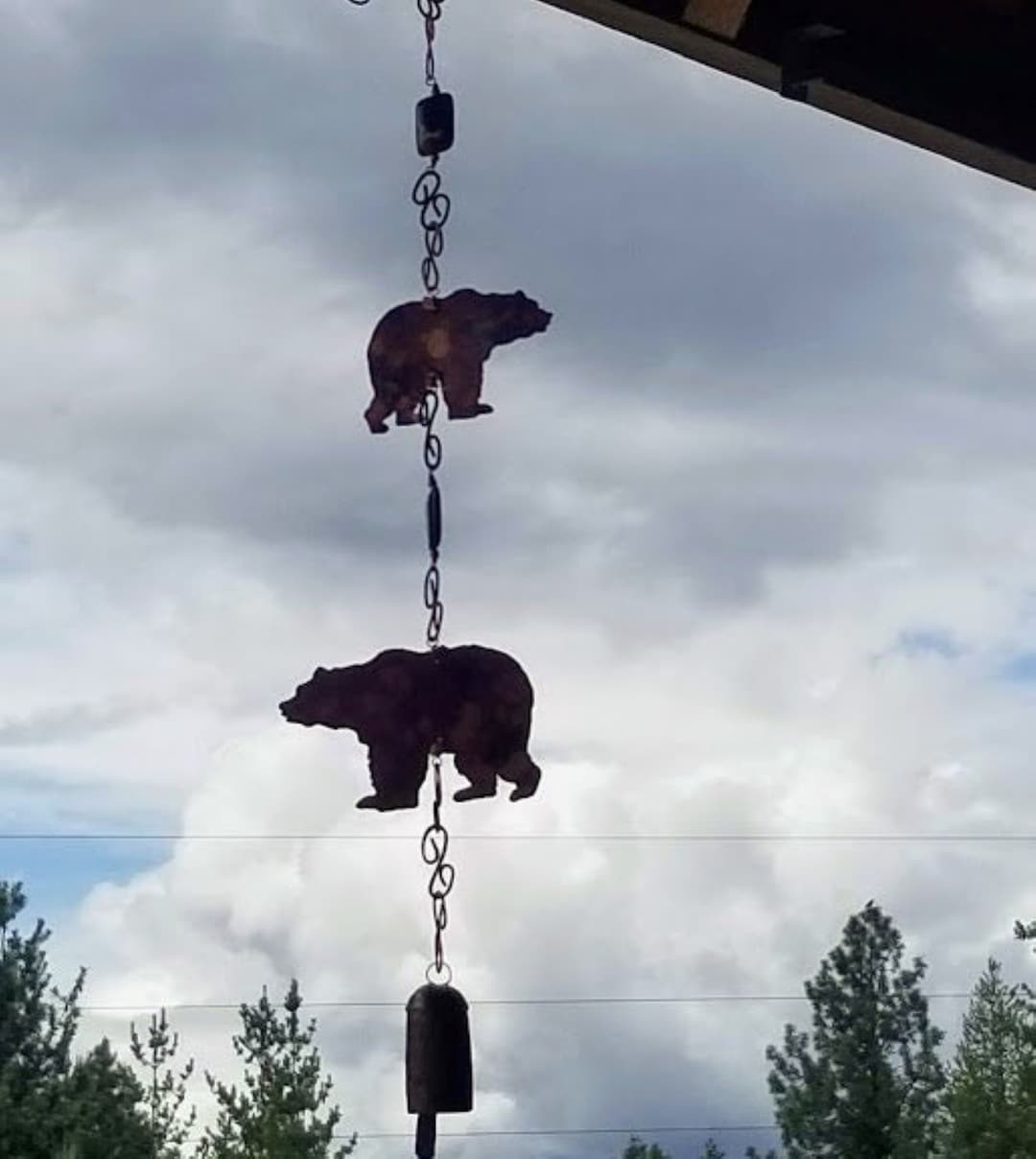 Copper Grizzly Bear Wind Chime: Rustic Cabin Decor - Etsy
