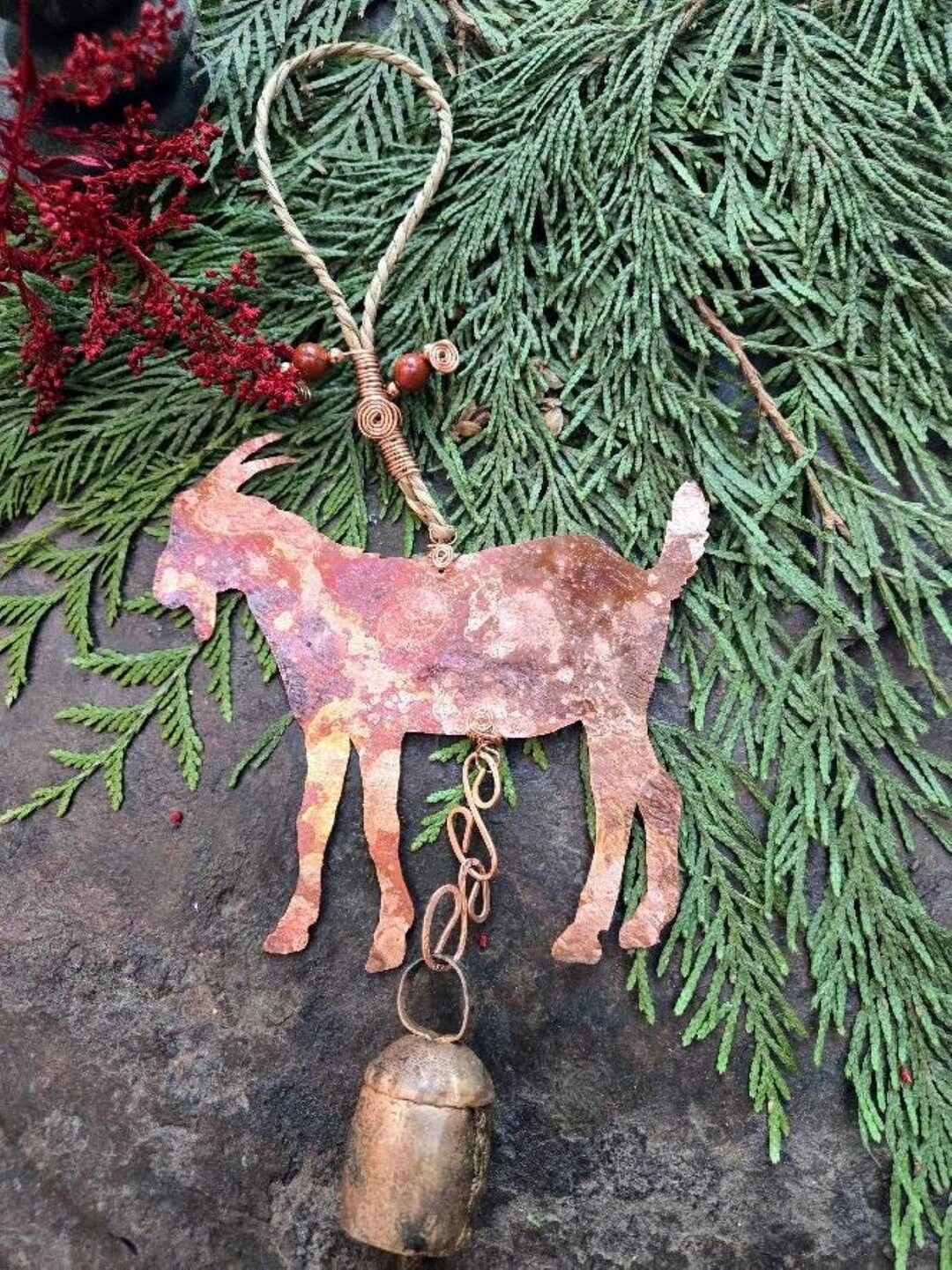 Rustic Copper Goat Chime – Farmhouse Wind Chime - Etsy