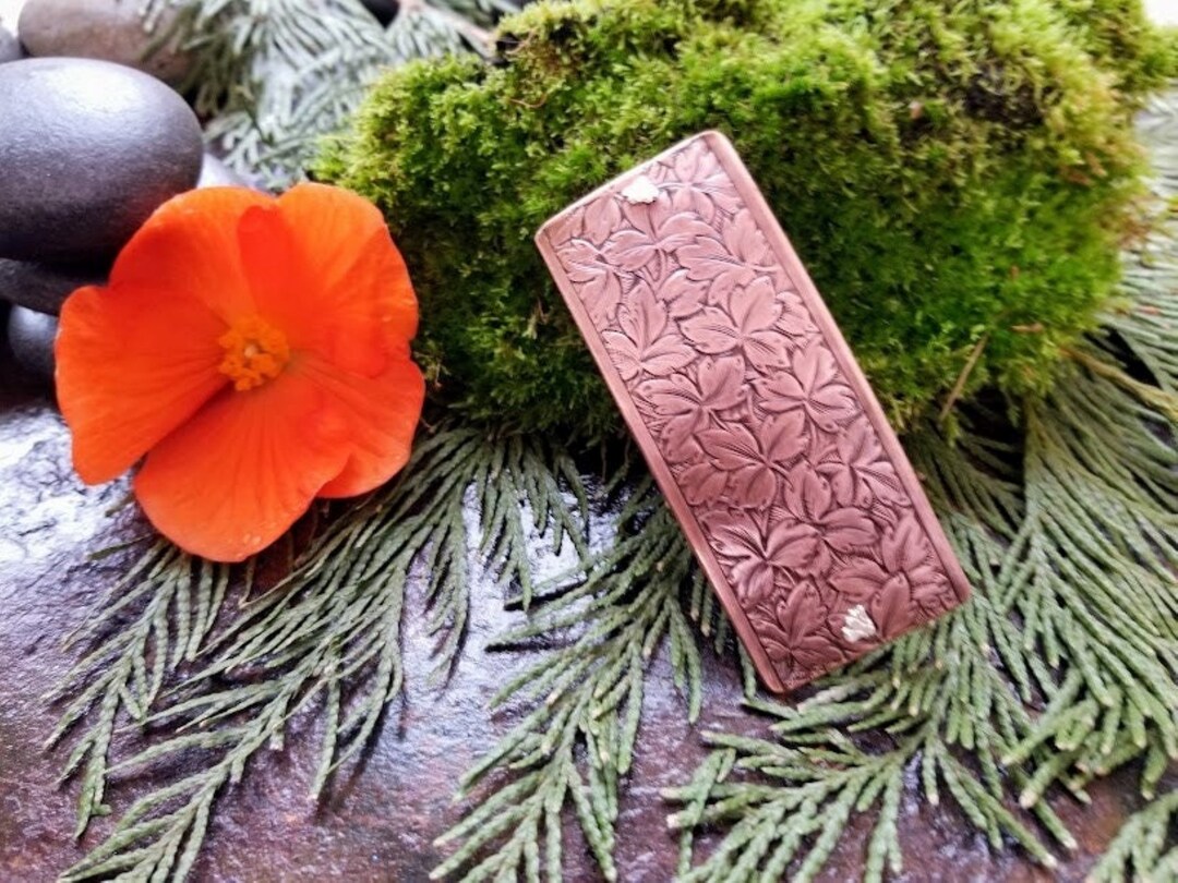 Ivy Copper Hair Barrette: Extra Large, Silver Bee Rivets - Etsy