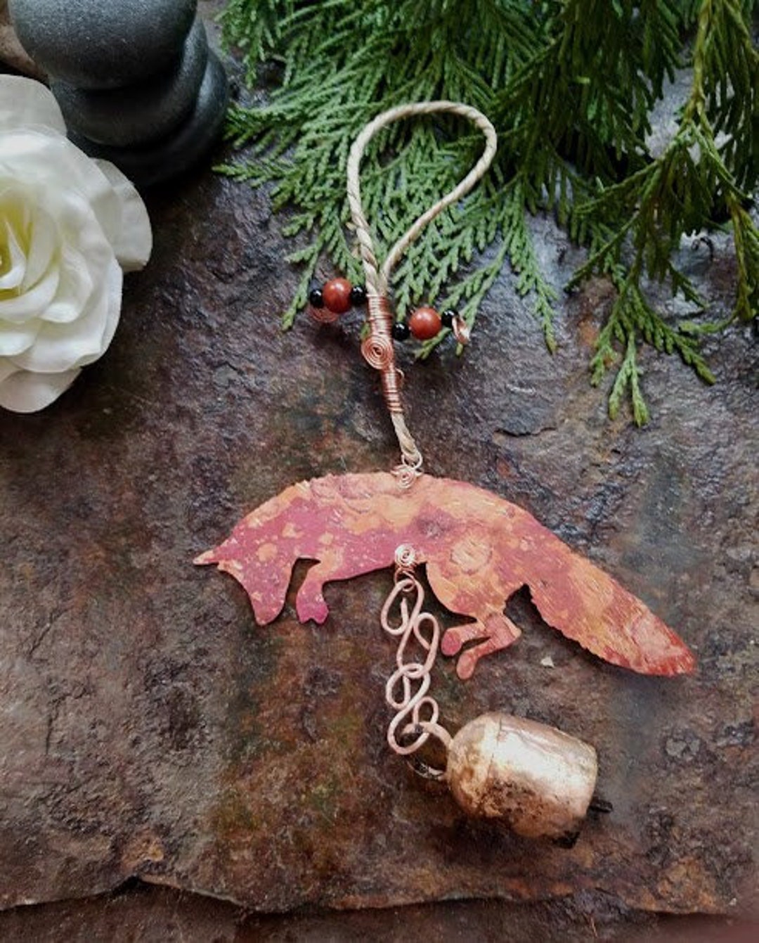 Copper Red Fox Wind Chimes Christmas Gift for Fox Lover Housewarming ...