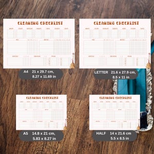 PRINTABLE Cleaning Checklist + Fillable PDF, Canva Editable, A4 A5 ...