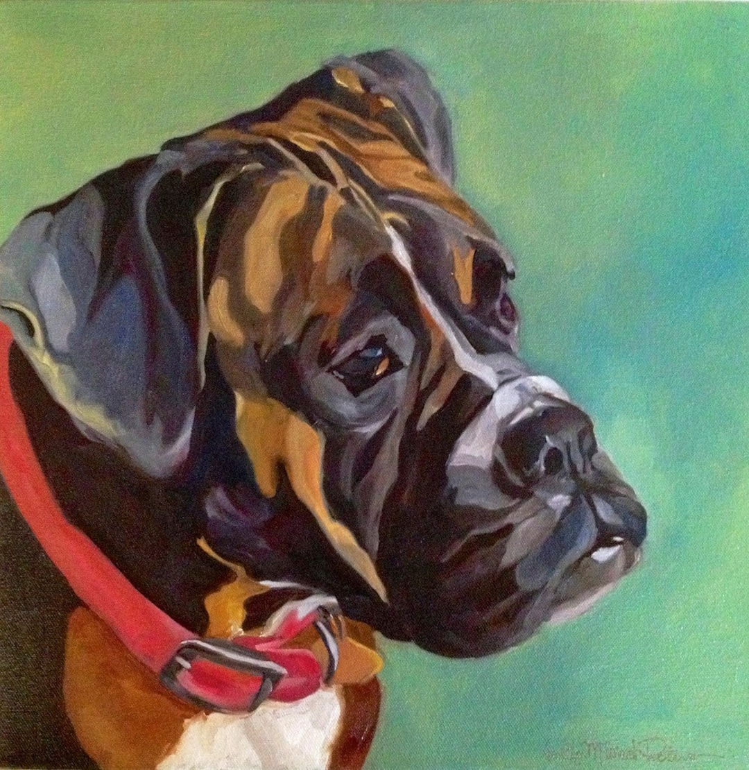 Fancy Faun Boxer Dog Portrait Print - Etsy