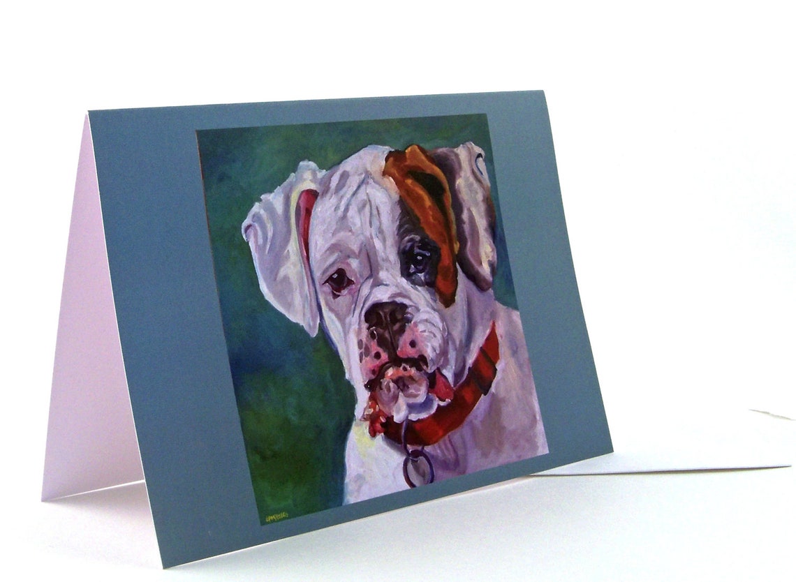 Pet Portrait Boxer Dogs Fine Art Greeting Card - Etsy