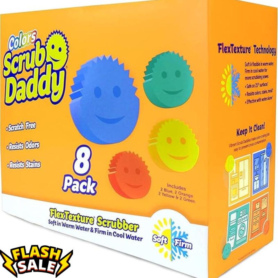 Scrub Daddy Sponges Set - Variety Colors - Scratch-free Multipurpose ...