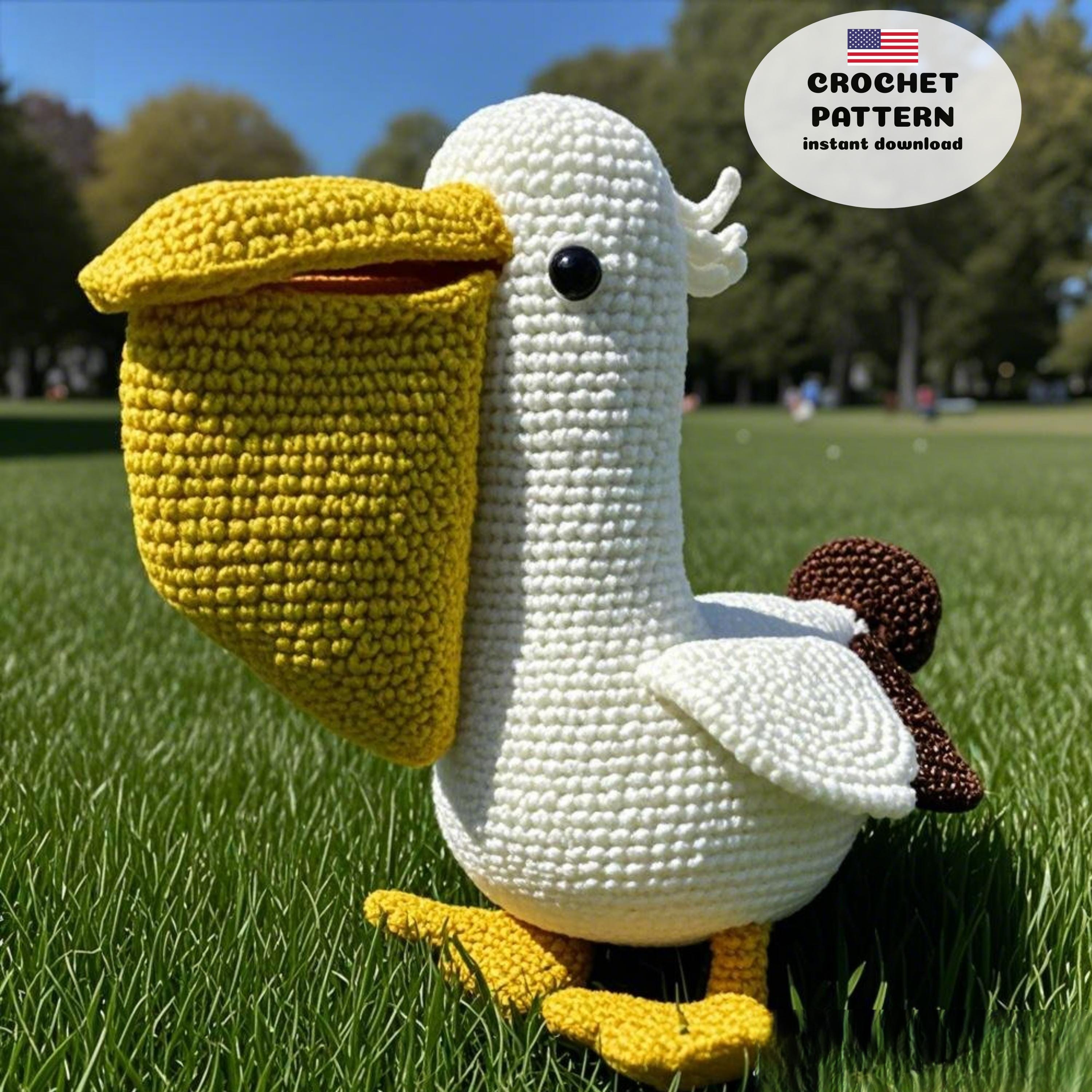 Pelican Crochet Pattern PDF Amigurumi Bird Toy Digital Download DIY ...