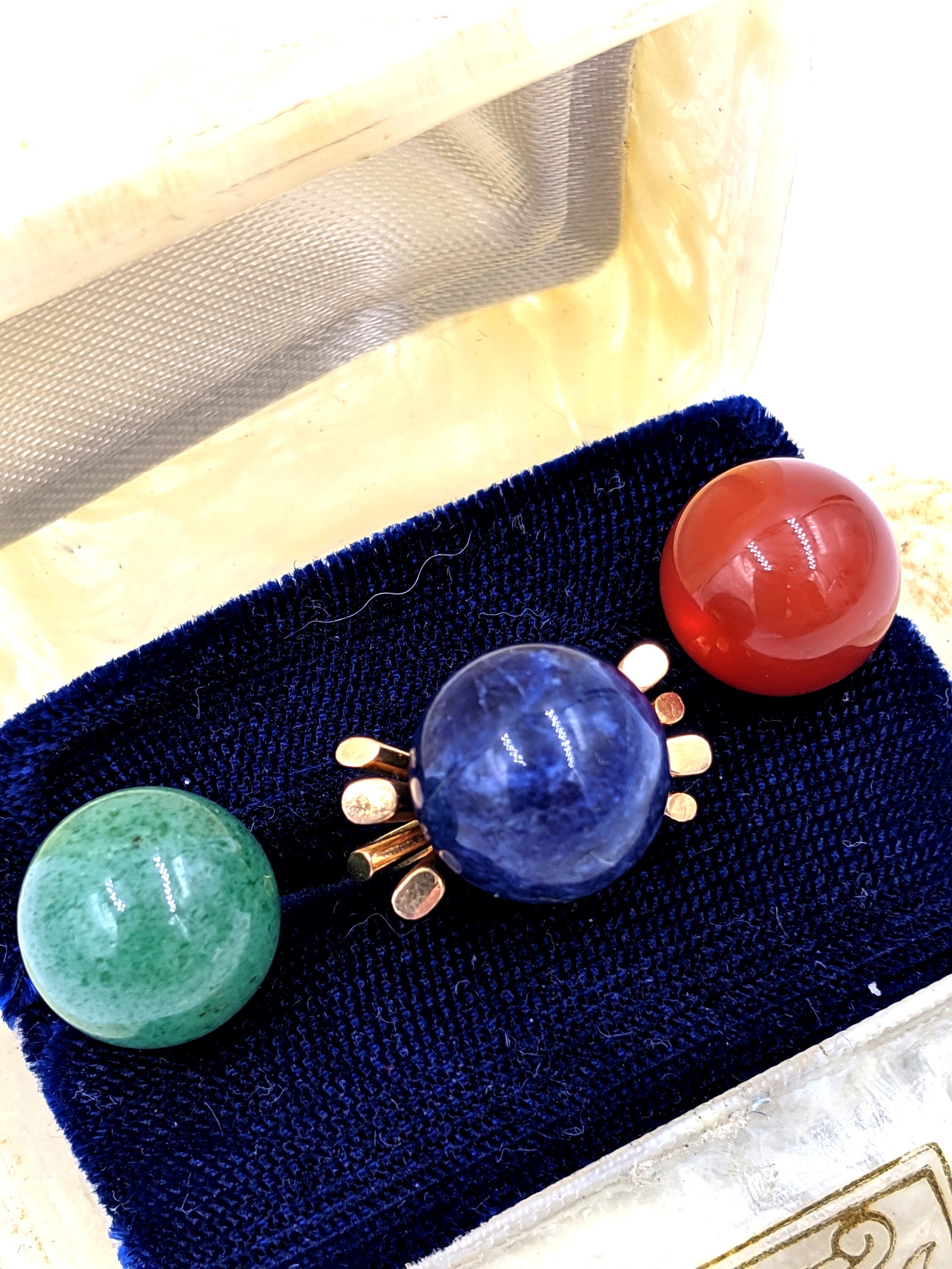 18k Interchangeable Gemstone Orb Ring - Gold Modernist Sphere Ring ...