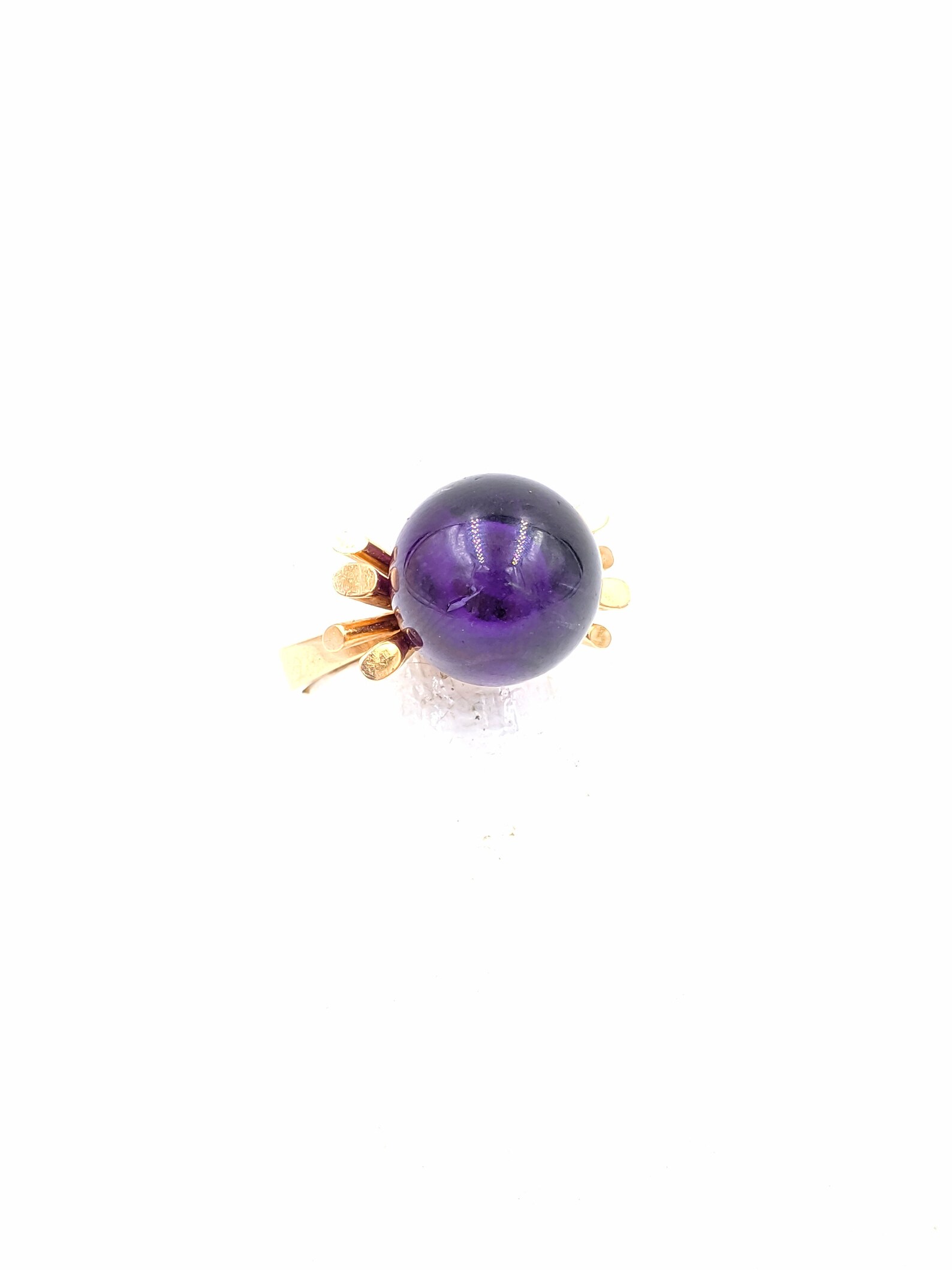18k Interchangeable Gemstone Orb Ring - Gold Modernist Sphere Ring ...