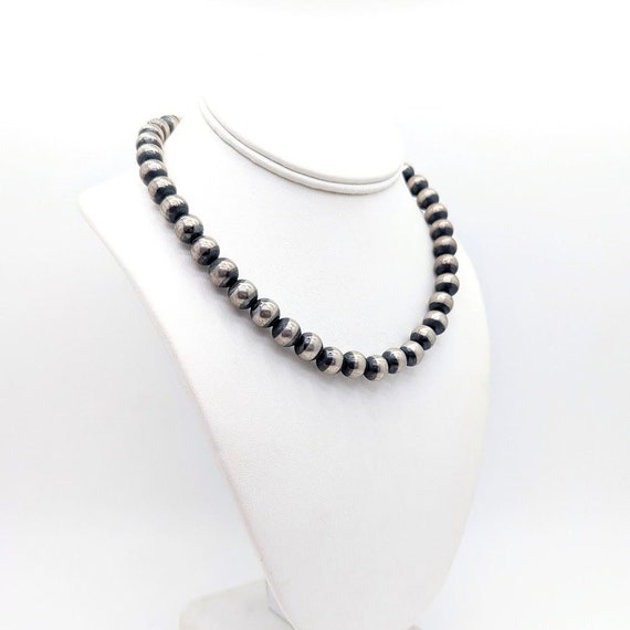 Navajo Pearl Necklace, Southwestern Baca Bead Sterlin… - Gem