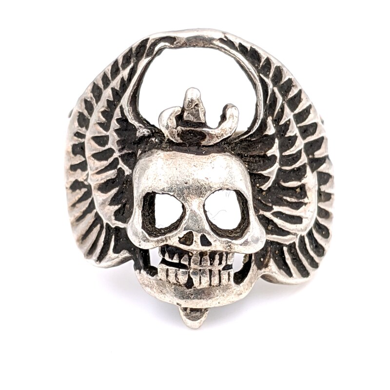 Winged Skull Ring - Etsy