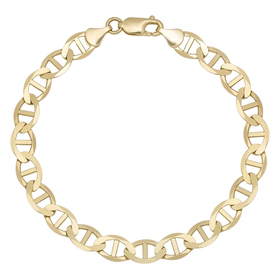 Gold Gucci Link Bracelet, Vintage 10k Gold 7.5mm Mari… - Gem