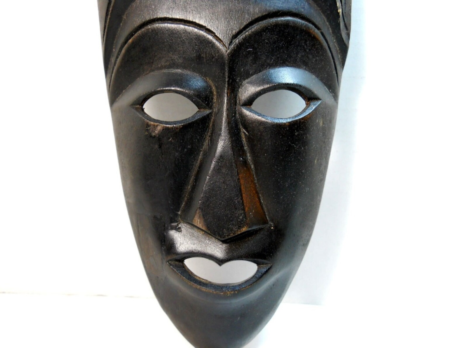 Bali Hand Carved Wood Tribal Mask Wall Art - Balinese Wood Female ...