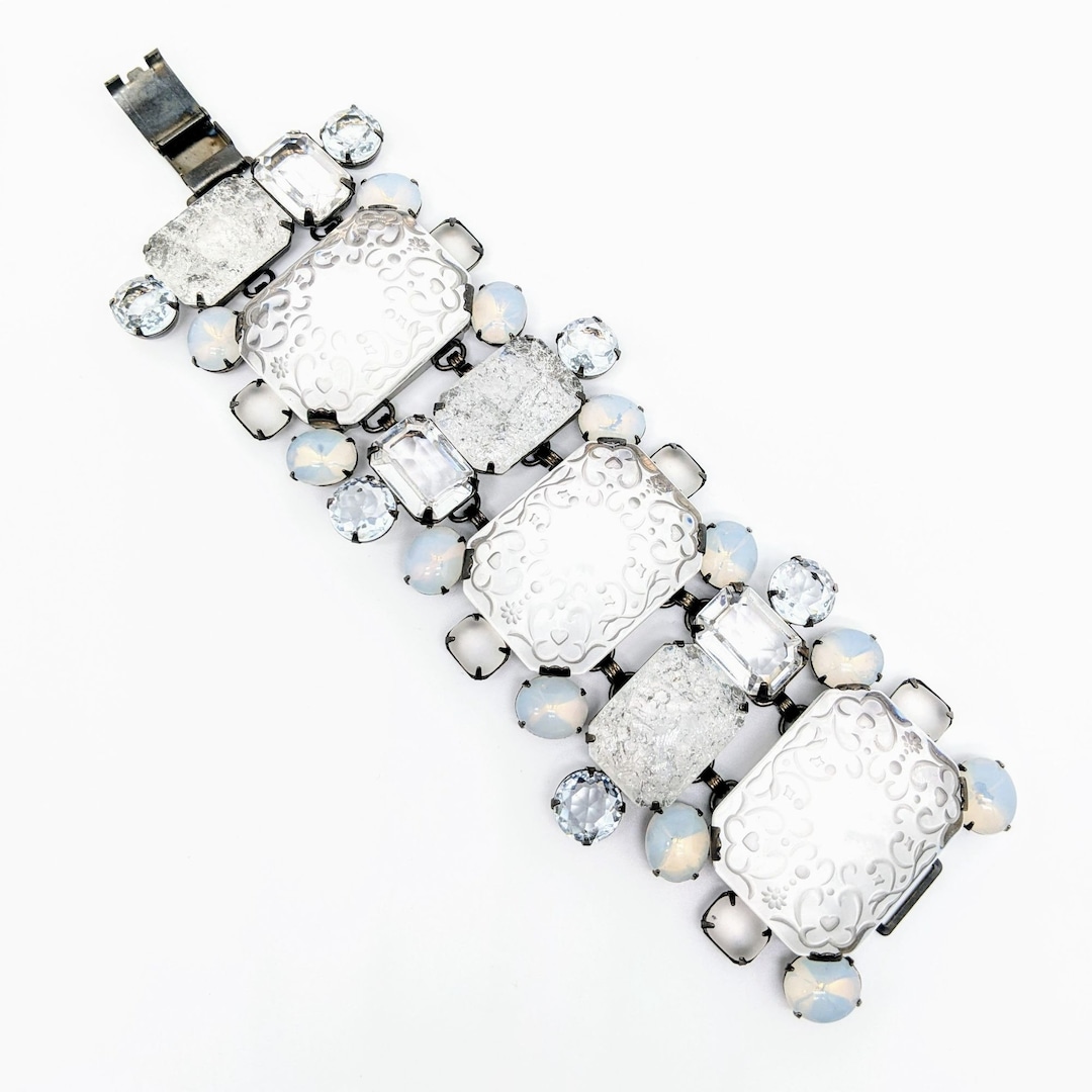 Rare Sherri Jennings Bracelet, Vintage Lucite Crystal Quartz ...