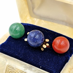 18k Interchangeable Gemstone Orb Ring - Gold Modernist Sphere Ring ...