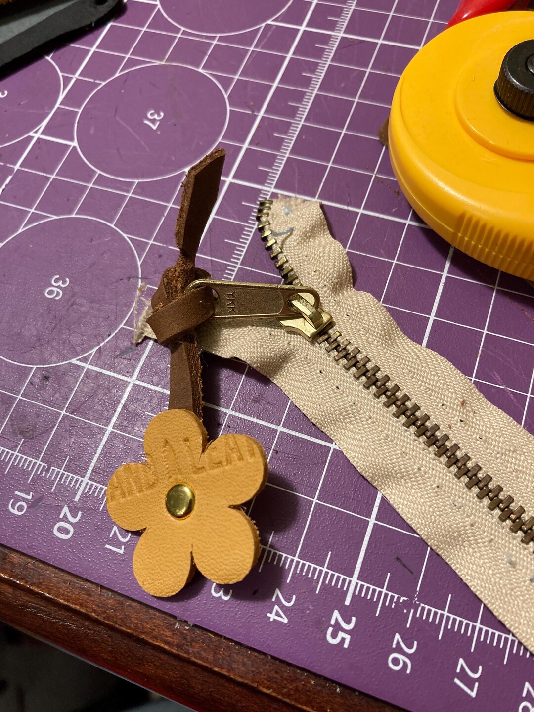 Genuine Handmade PLG Leather Zipper Pulls Purse Bag Accessories Flair ...