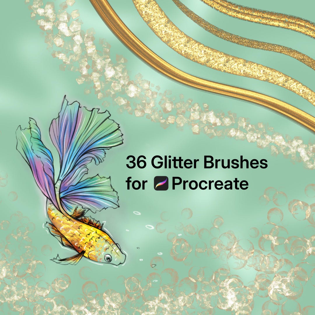 Glitter Procreate Brushes. Lettering Glitter Brush. Bundle Sparkle. Set ...