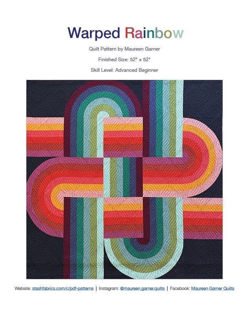 Warped Rainbows Quilt Pattern - Etsy Canada