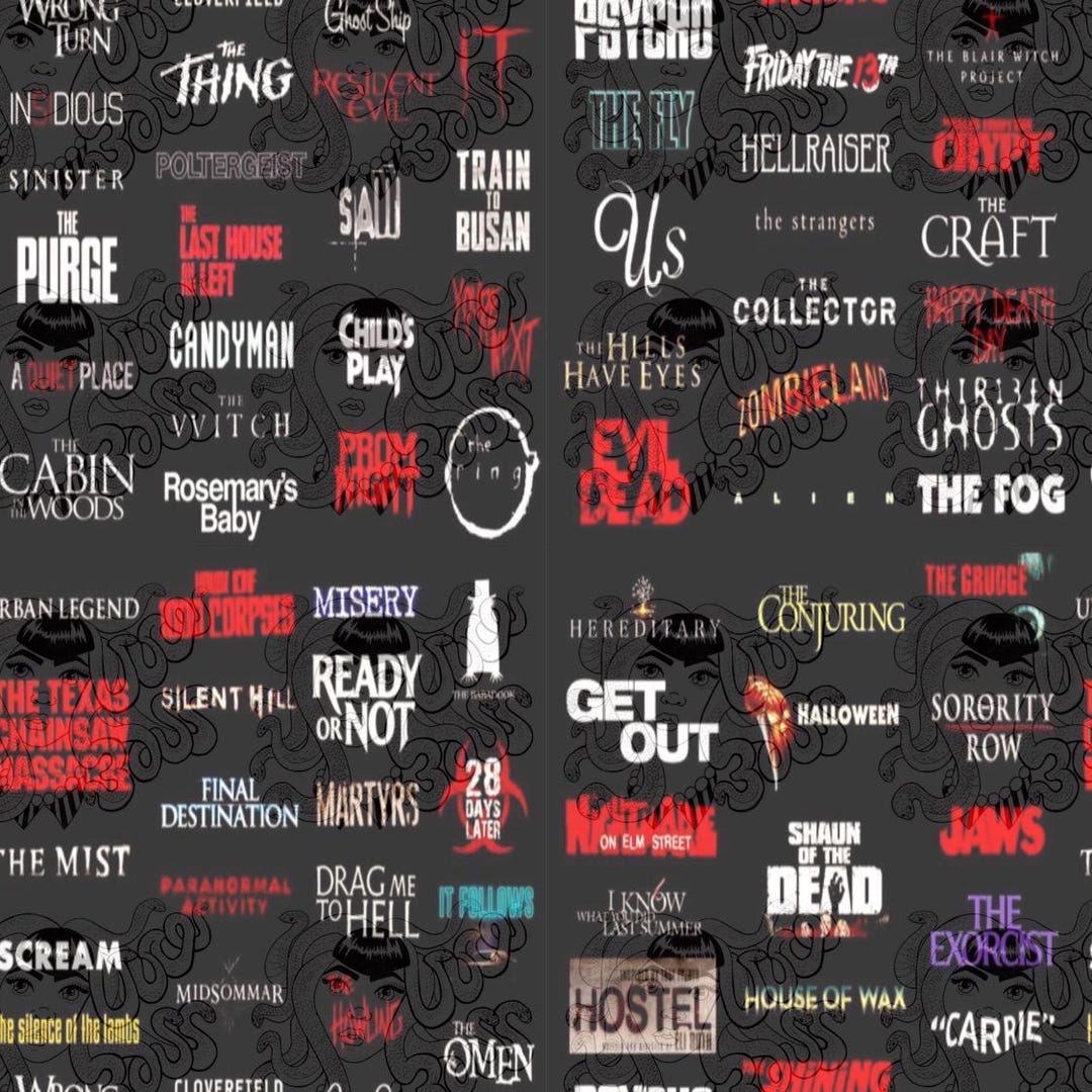 Horror Titles Seamless File - Etsy UK