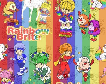 Rainbow Brite Seamless Pattern, Rainbow Repeating File, Fabric ...
