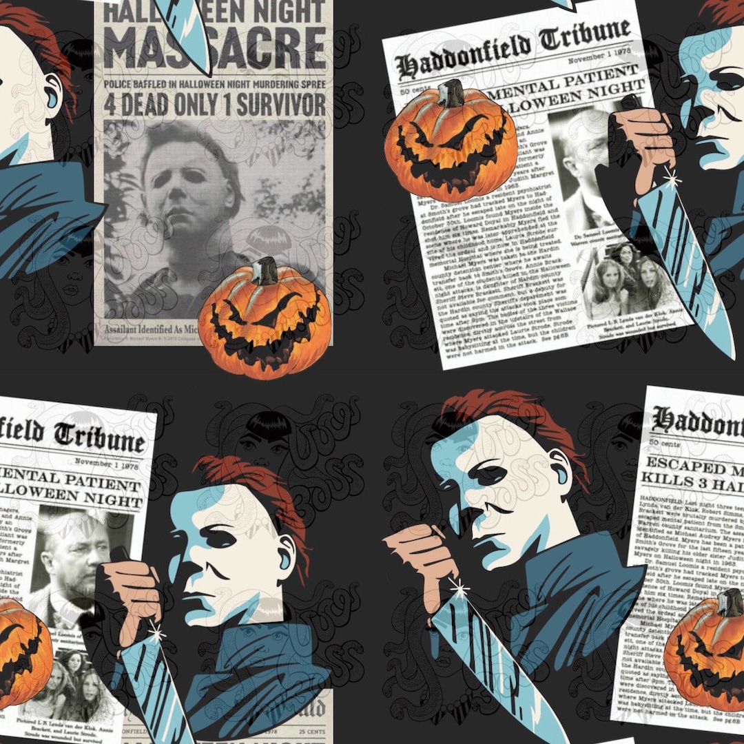 Newspaper Halloween Seamless File - Etsy