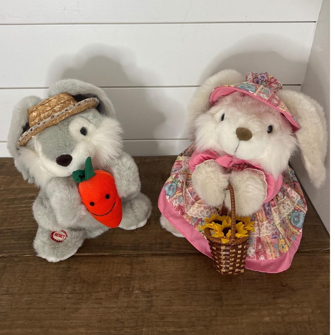 Vintage 80's 2 Animated Talking Easter Bunnies Plush From T.L. Toys - Etsy