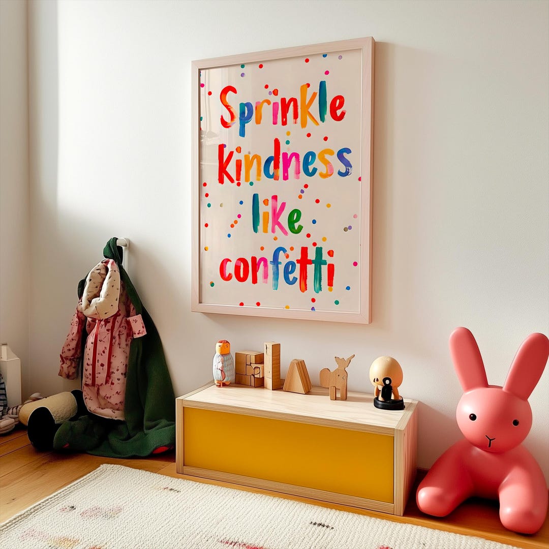 Sprinkle Kindness Like Confetti Print | Colorful Inspirational Quote ...