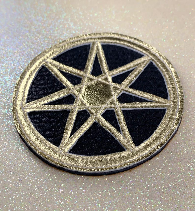 Seven Pointed Elven Star Leather Patch or Leather Adhesive Sticker ...