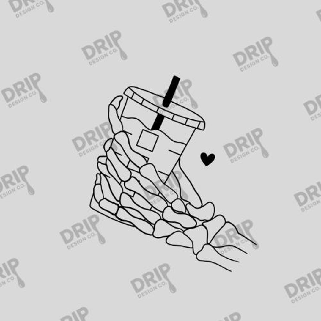 Skeleton Hand Holding Coffee DTF Transfer - Etsy